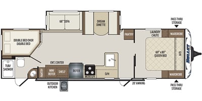 2020 Keystone RV Bullet Ultra Lite Series M-290 BHS Specs and Standard ...