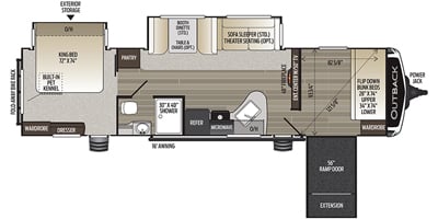 2021 Keystone RV Outback Toy Hauler Series M-324 CG Specs and Standard ...