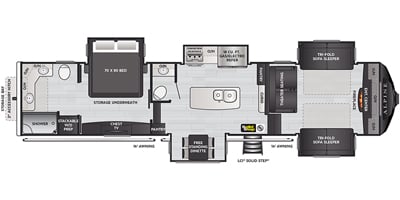 2021 Keystone RV Alpine Series M-3700 FL Specs and Standard Equipment ...